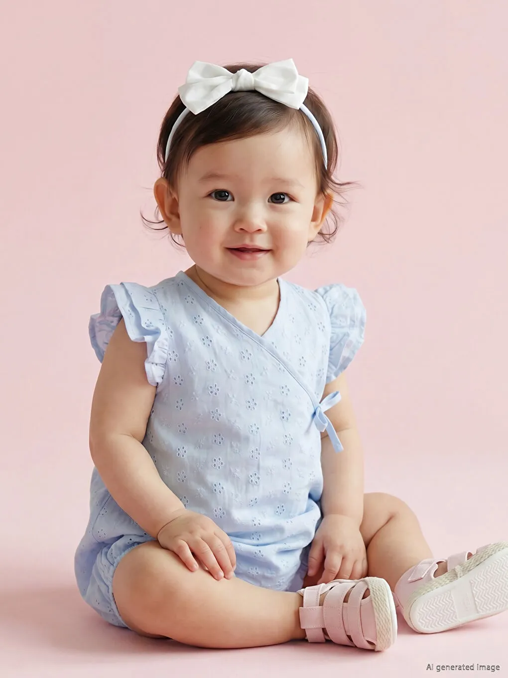 LCW baby Kombinezon Za Bebe Devojčice Sa Dvorednom Kragnom I Vezom Od Broderije