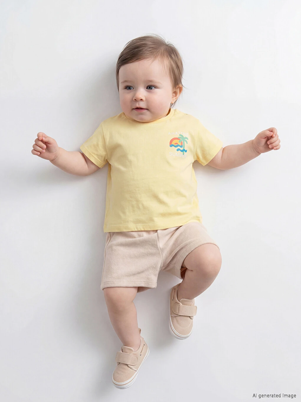 LCW baby Štampani Komplet Majica I Šorts Za Bebe Dečake