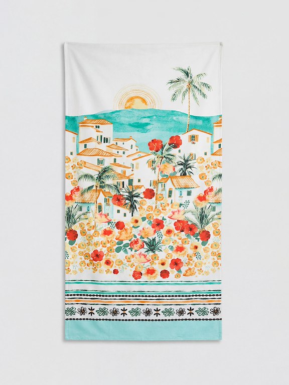 LCW HOME Peškir Za Plažu Sa Cvetnim Dezenom 70x150 Cm