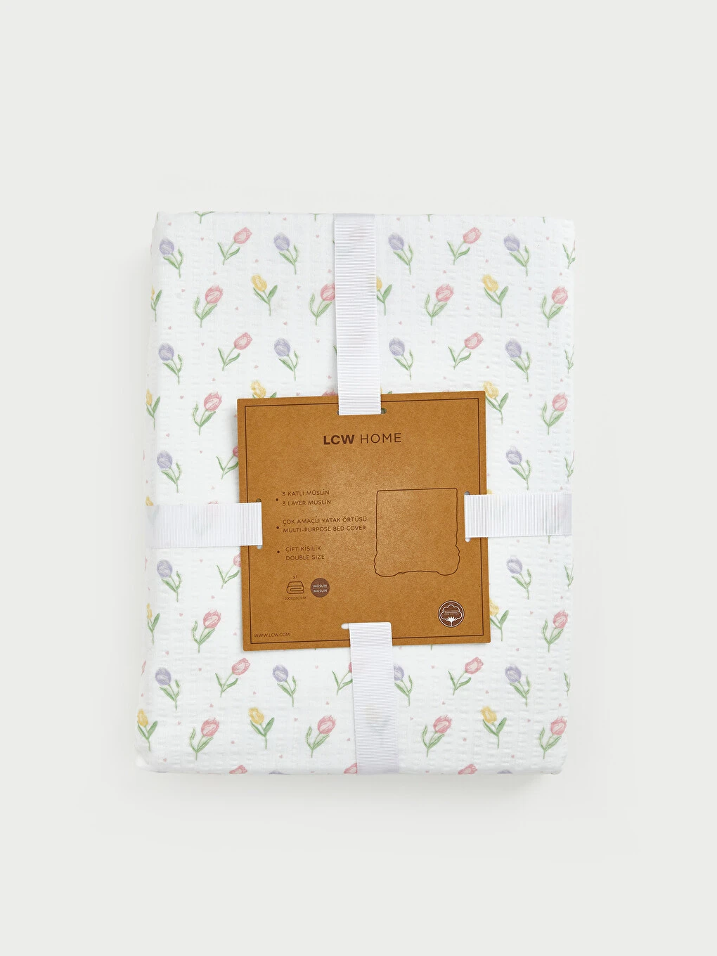 LCW HOME Dupli Prekrivač Za Krevet Sa Cvetnim Dezenom 200x220 Cm