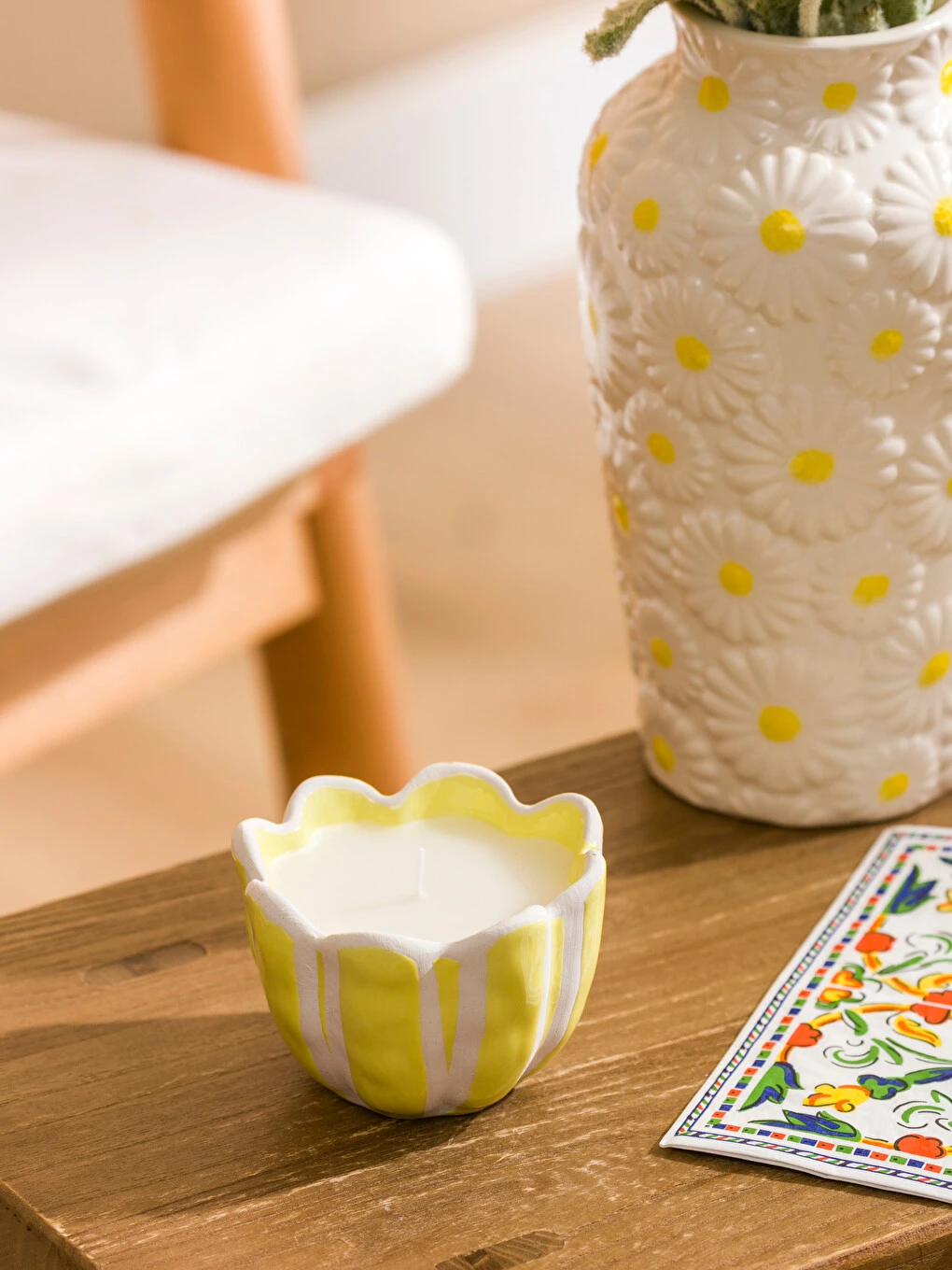 LCW HOME Stakleni Držač Za Sveće Sa Cvetnim Motivom, 9 Cm