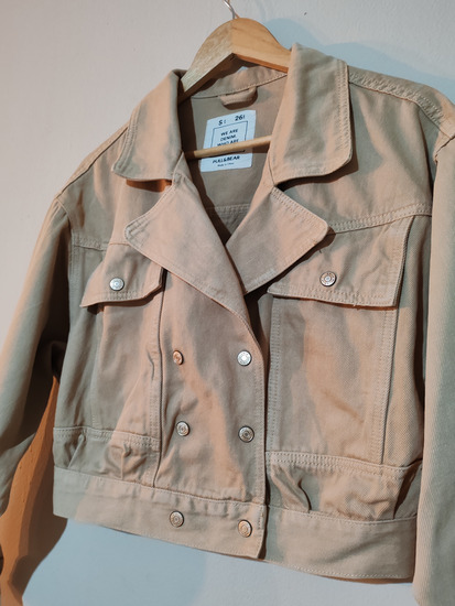 PULL&BEAR OVERSIZE KREM TEKSAS JAKNA