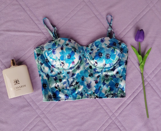Amisu cvetni korset top / bustijer (S/M)