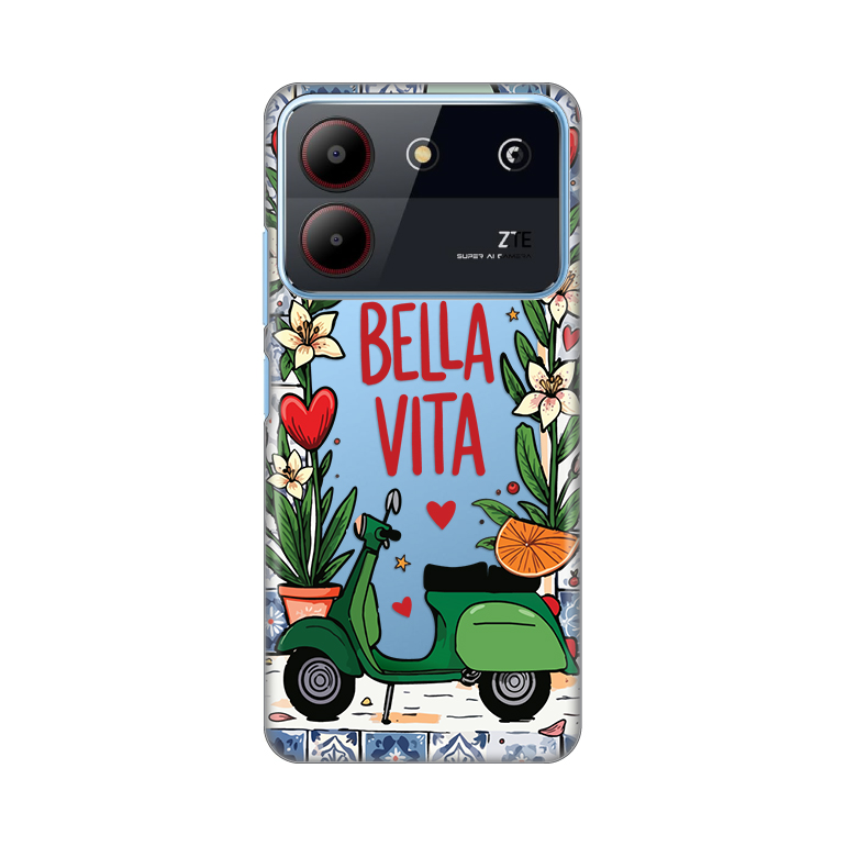 Zastitna ultra tanka (skin) maska / futrola PRINT - ZTE Blade A54 Bella Vita