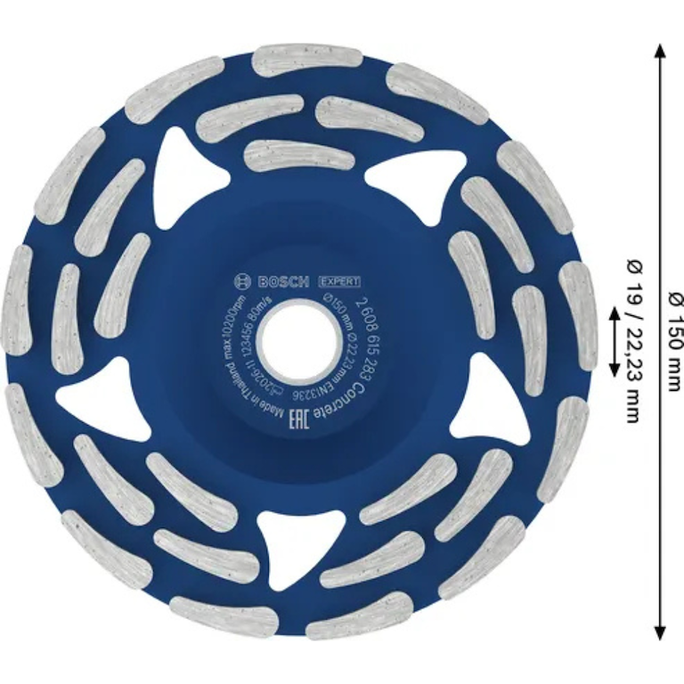 Bosch – EXPERT Concrete Dijamantska brusna glava za beton 150×19/22,23×5 mm – 2608615283