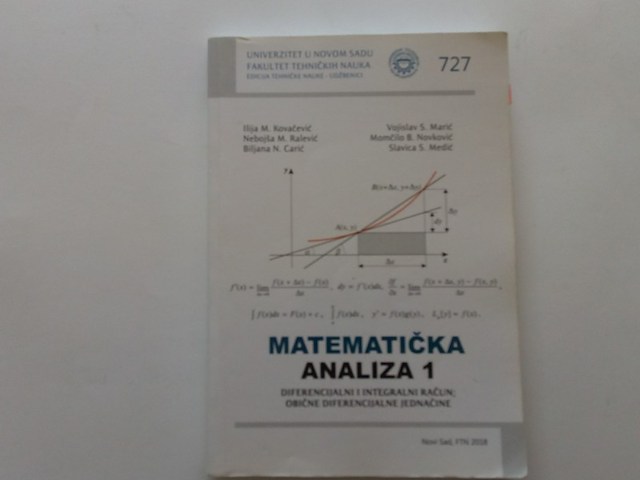 Matematička analiza I(2.deo),I.Kovačević i dr.,FTN UNS