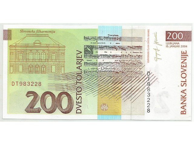 SLOVENIJA 200 tolarjev 2004. UNC