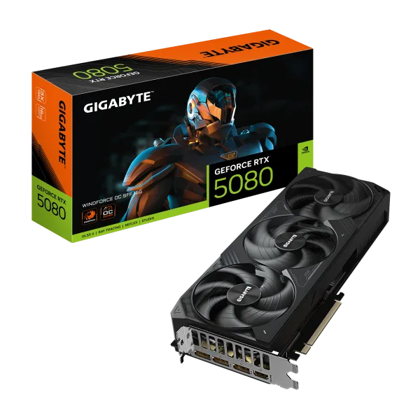 VGA Gigabyte RTX 5080 WindForce3 OC 16GB, GV-N5080WF3OC-16GD