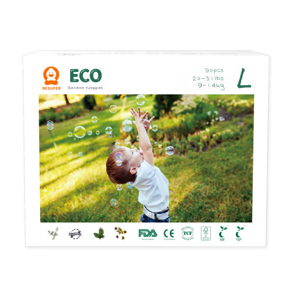 BeSuper Eco Bamboo pelene L (9-14kg) 30 kom