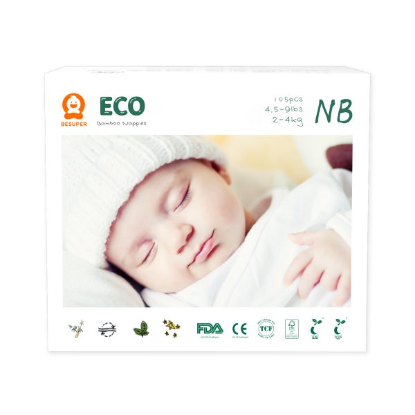 BeSuper Eco Bamboo pelene NB (2-4kg) 35 kom