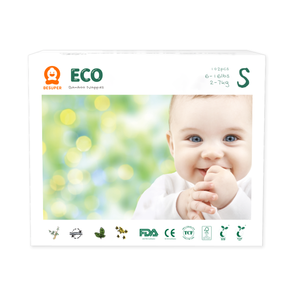 BeSuper Eco Bamboo pelene S (2-7kg) 34 kom