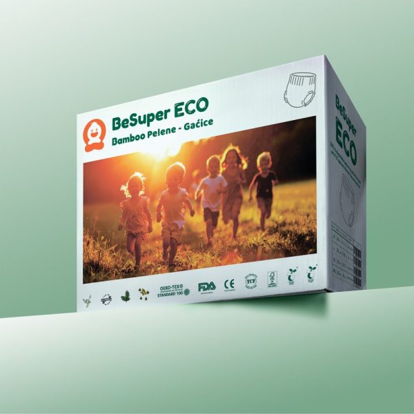 BeSuper Eco Bamboo pelene-gaćice L (9-14kg) 25 kom