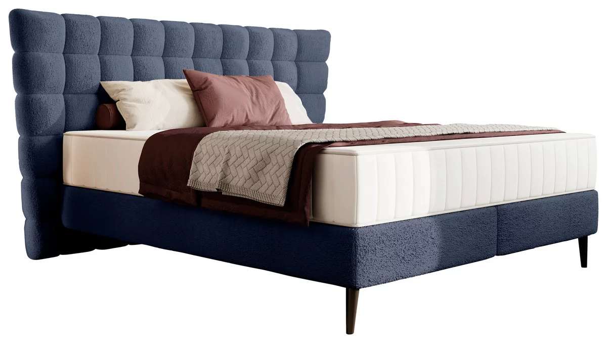 BOXSPRING KREVET 180/200 cm tamnoplava