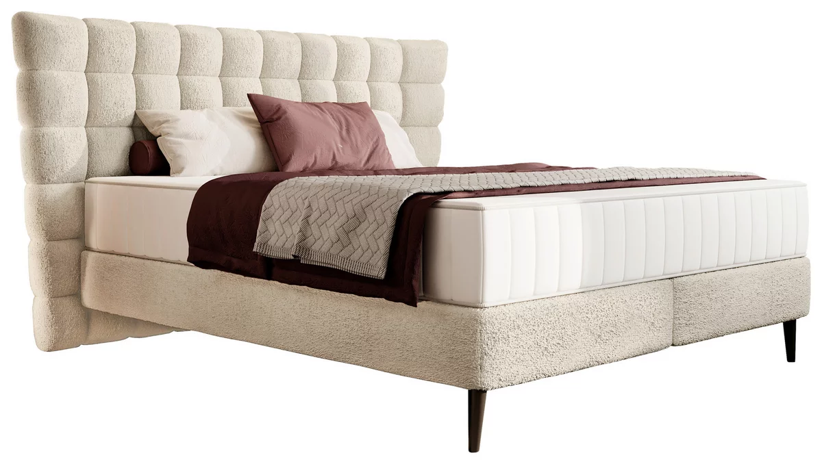 BOXSPRING KREVET 180/200 cm krem