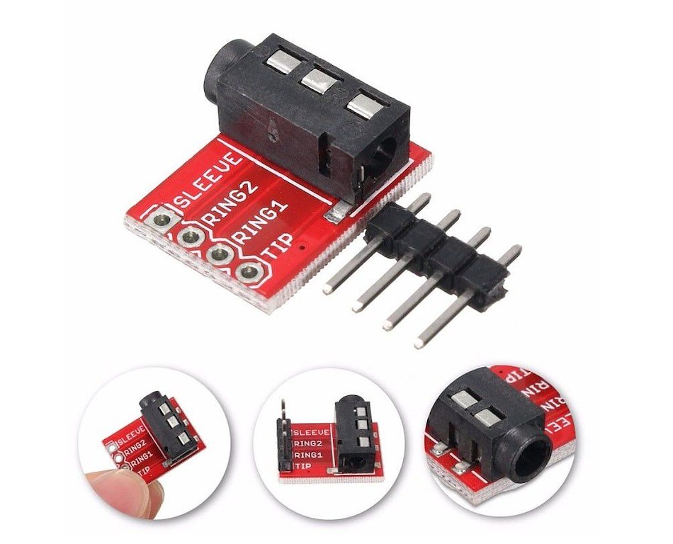 TRRS 3.5mm Stereo Audio Jack Breakout Modul - 4 pina