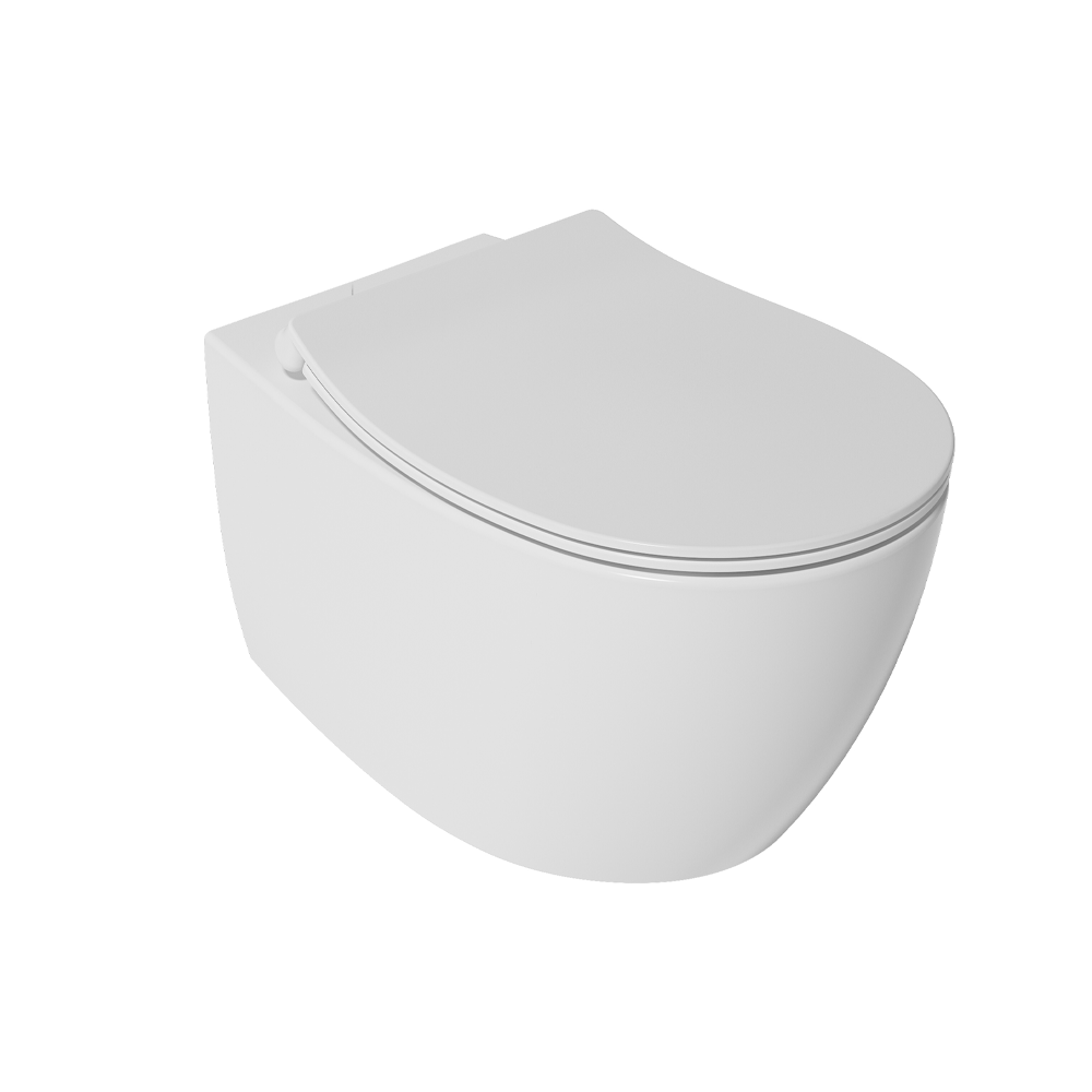 Isvea Sentimenti konzolna WC šolja rimless bela sa SS WC daskom