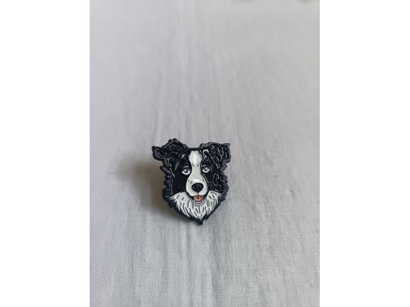 Border koli (Border Collie) - broš za odeću ili torbu