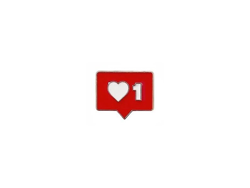 Instagram Like (Srce) - metalni broš za odeću ili torbu