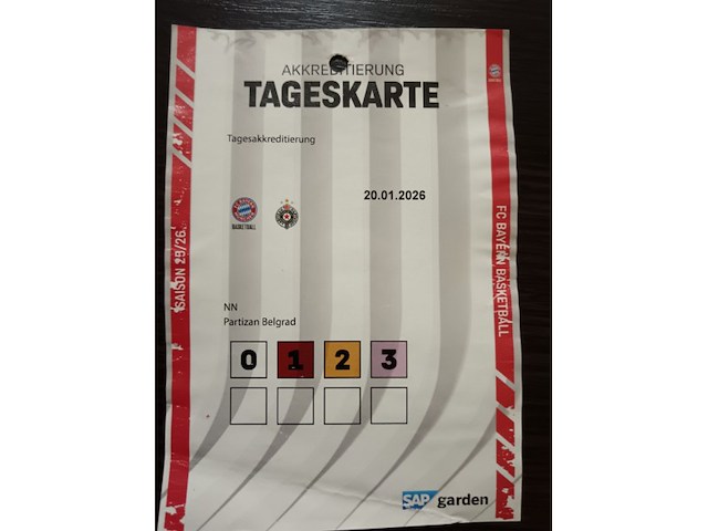 Bajern Minhen-Partizan 20. 1.2026 akreditacija