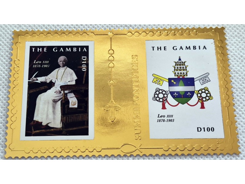 Gambia 2010. Pape XX. veka: Leo XIII, 24K pozlata