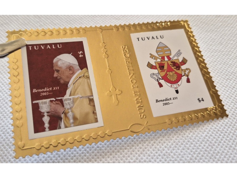 Tuvalu 2010. Pape XX. veka: Benedict XVI, 24K pozlata
