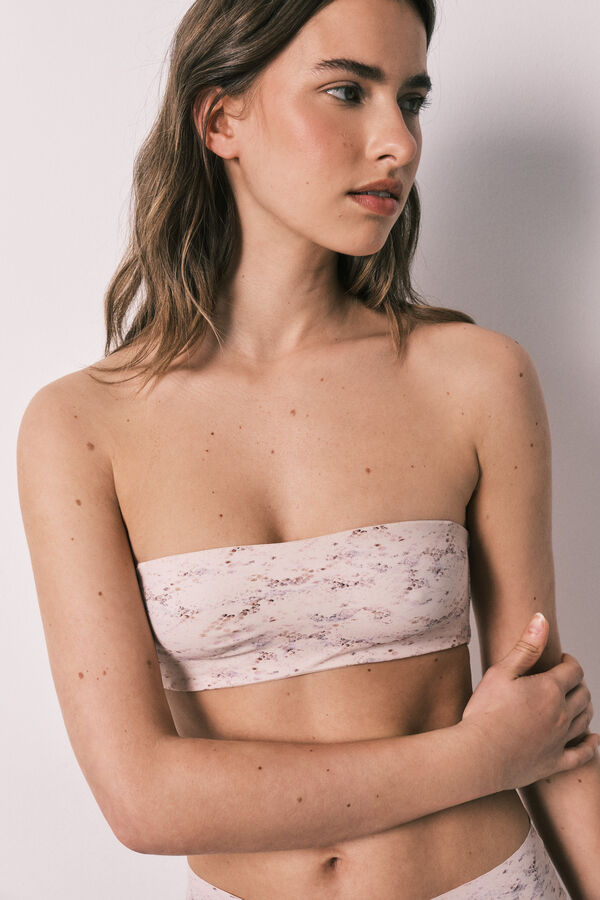 Nahtloser Bandeau-BH mit Schlangenprint