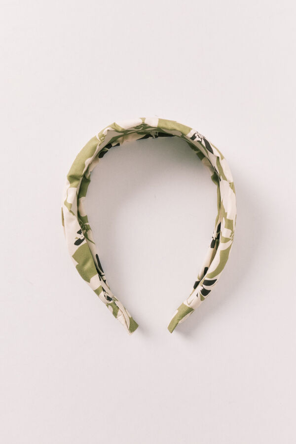 Grüner Haarreifen mit Blumenprint