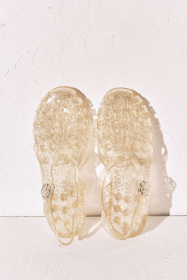 Goldene Jelly-Sandalen