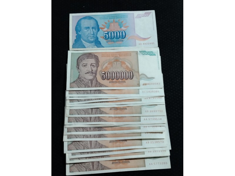 novčanice jugoslavija 22 komada