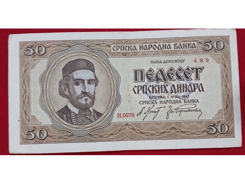 50 dinara, 1942