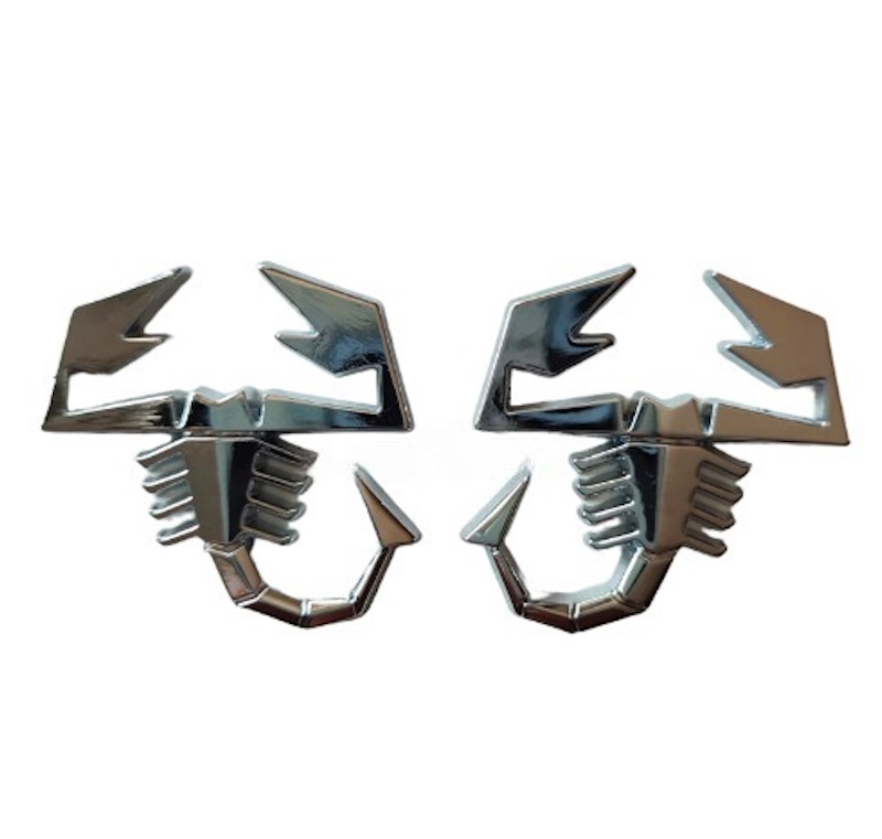 3D amblem Abarth Skorpion silver (2 kom) – metalni – 5404