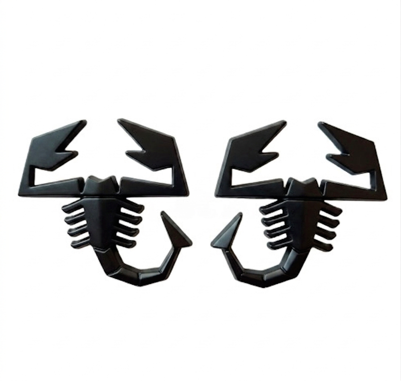 3D amblem Abarth Skorpion crni (2 kom) – metalni – 5404