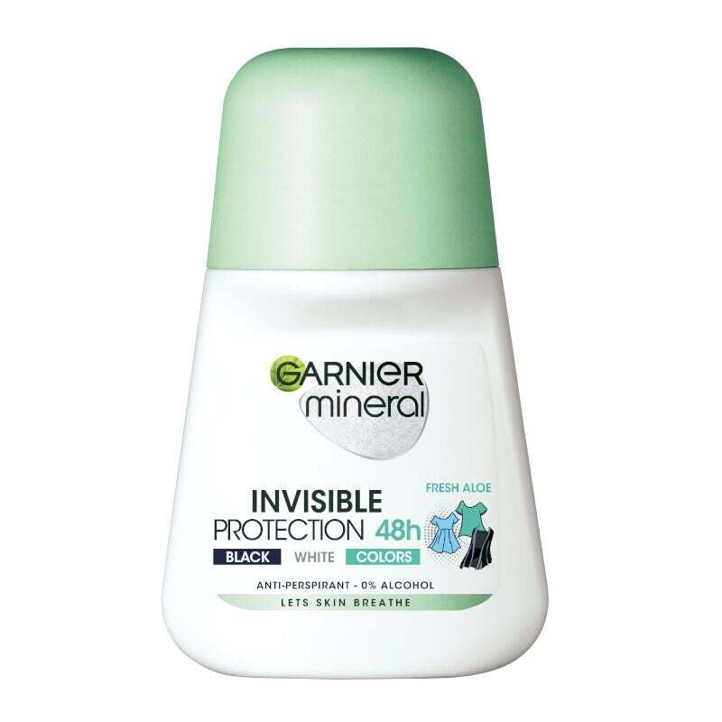 Garnier Mineral Deo Invisible Black, White & Colors Fresh Roll-on Fresh Aloe 50 mlID: EK000851947