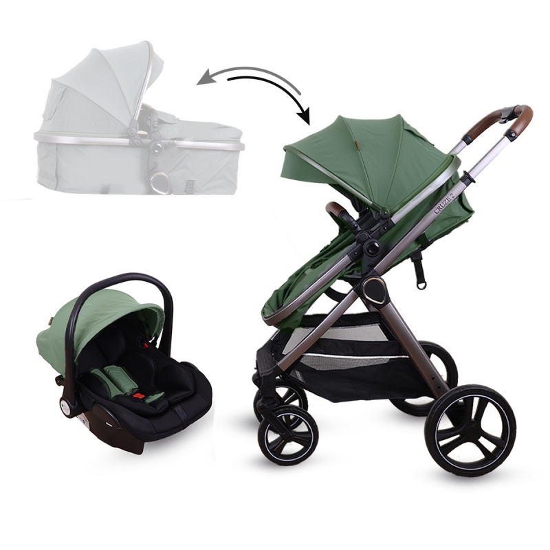 JUNGLE CRUZE MULTY KOMBINOVANA KOLICA 3U1 GREEN