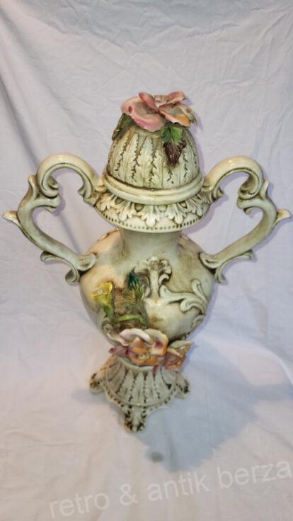 Unikatna velika antikna vaza Capodimonte stil (62 cm) – Ručni rad