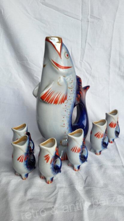 Vintage Porculanski Set za Piće “Riba” – Polonne (Ukrajina)