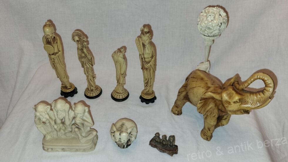 Vrhunski antikvitet – Set figura od slonovače i srebra 19. vijek