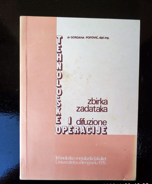 Tehnološke operacije difuzione zbirka zadataka 1