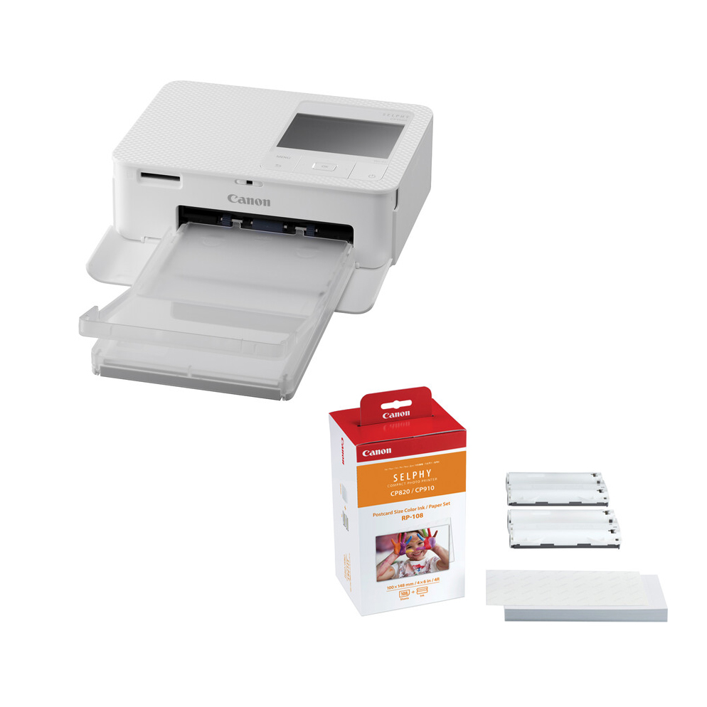 Canon Selphy CP-1500 beli + papir + ribon CP-108