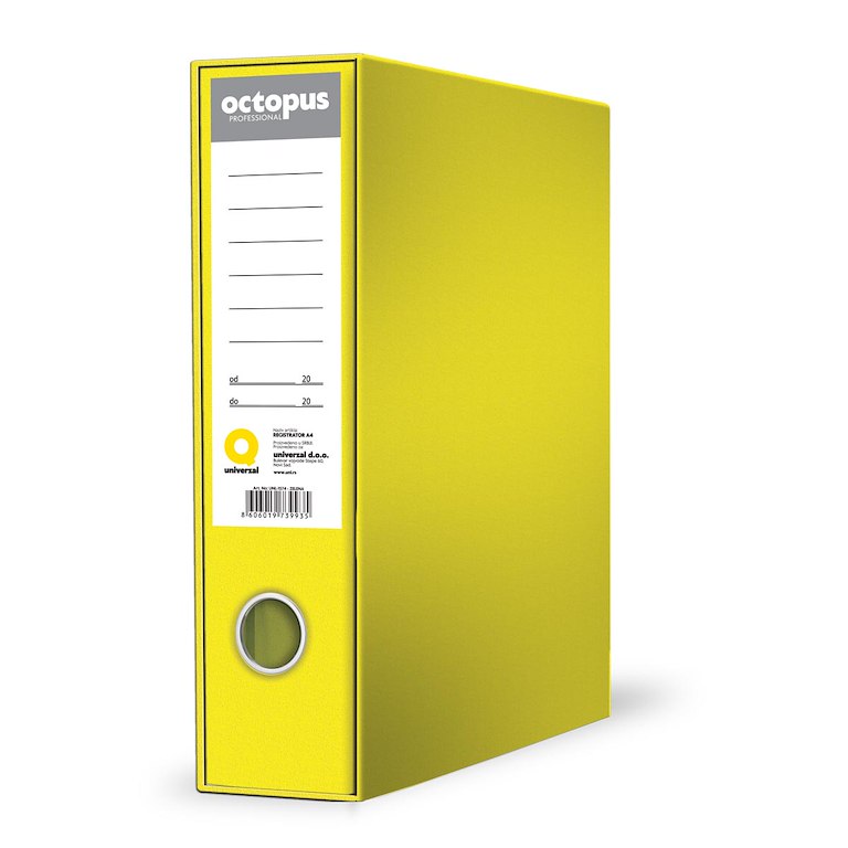 REGISTRATOR A4 NORMAL OCTOPUS PROFESSIONAL ŽUTI UNL-1575