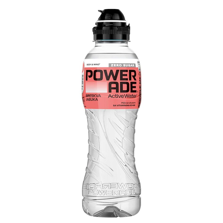 Napitak powerade active water breskva jabuka 0,5l pet