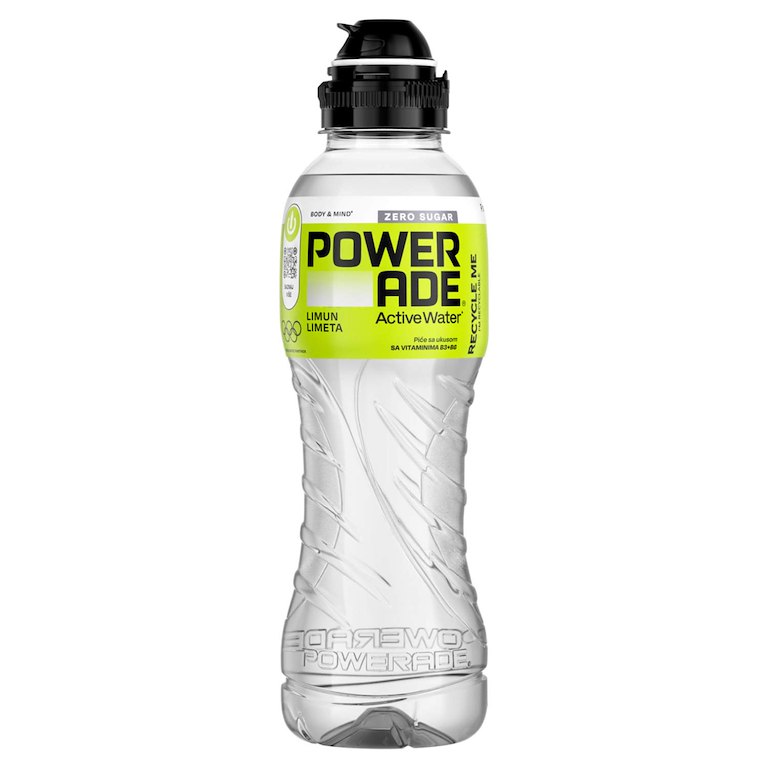 Napitak powerade active water lemon lime 0,5l pet