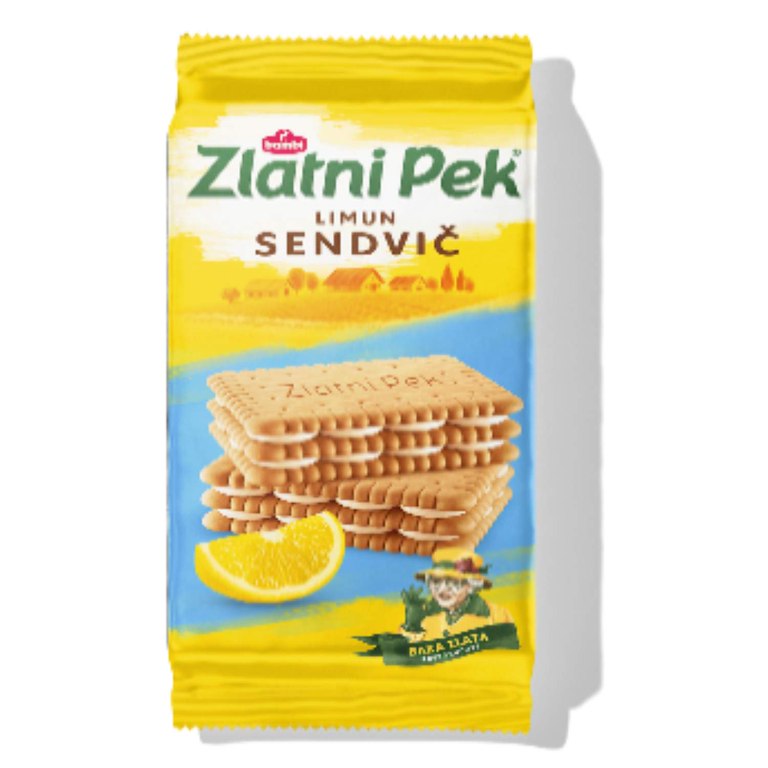 Zlatni Pek keks sendvič limun 144g zlatni pek