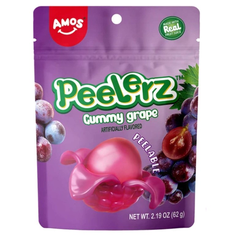 Amos bombone peelerz gummy grape 65g amos