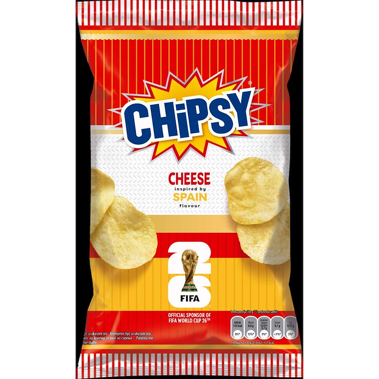 Chipsy čips plain fwc cheese 95g chipsy