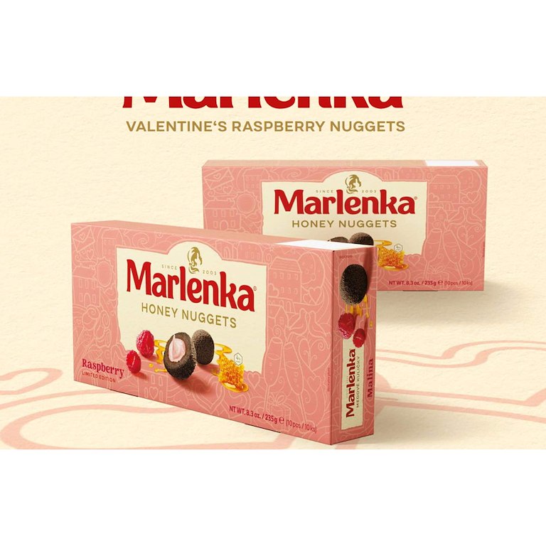 Kuglice medene kakao i malina 235g marlenka