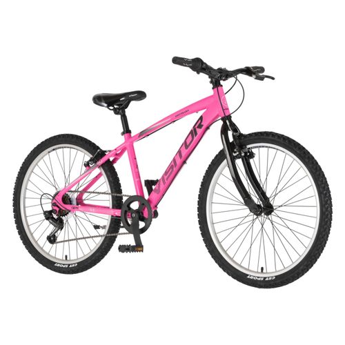 Bicikl Junior 24 Visitor Fox Roll Alu 24" Tvrda Alu 14" V-Brake 7 Brzina 132-155cm (Xs) Roze Neon U