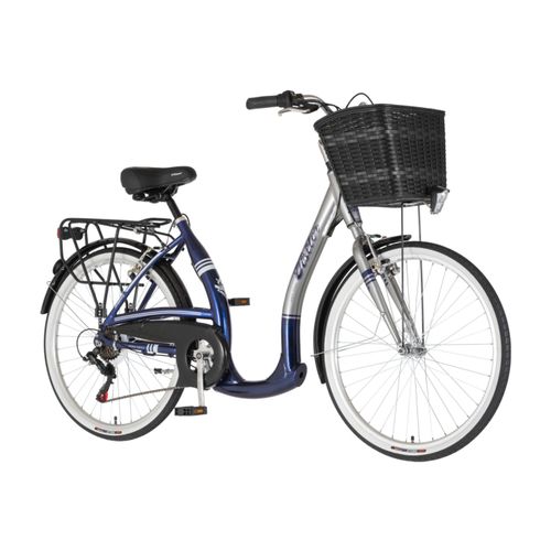 Bicikl City Visitor Vintage 26" Alu 18" V-Brake 6 Brzina 155-178cm (S/M) Plavo Srebrni Perla UV