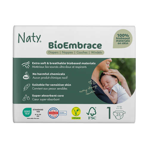 Naty BioEmbrace Pelene veličina 1 (2-5kg)