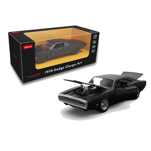 Rastar metalni autić 1:36 1970 Dodge Charger R/T sa motorom - crni